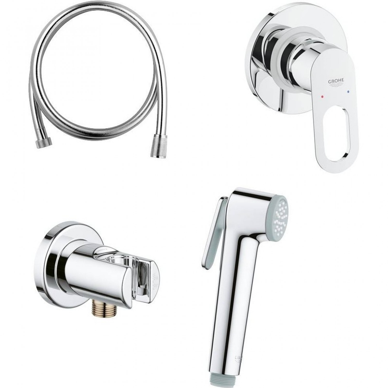GROHE BAULOOP: встраиваемый смеситель, гигиенический душ со шлангом и ...